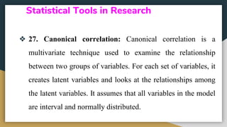 STATISTICAL TOOLS IN RESEARCH | PDF