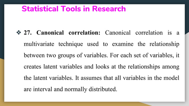 STATISTICAL TOOLS IN RESEARCH | PDF