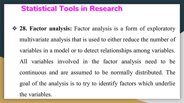 STATISTICAL TOOLS IN RESEARCH | PDF