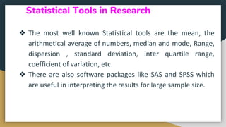 STATISTICAL TOOLS IN RESEARCH | PDF