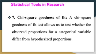 STATISTICAL TOOLS IN RESEARCH | PDF