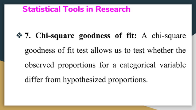 STATISTICAL TOOLS IN RESEARCH | PDF