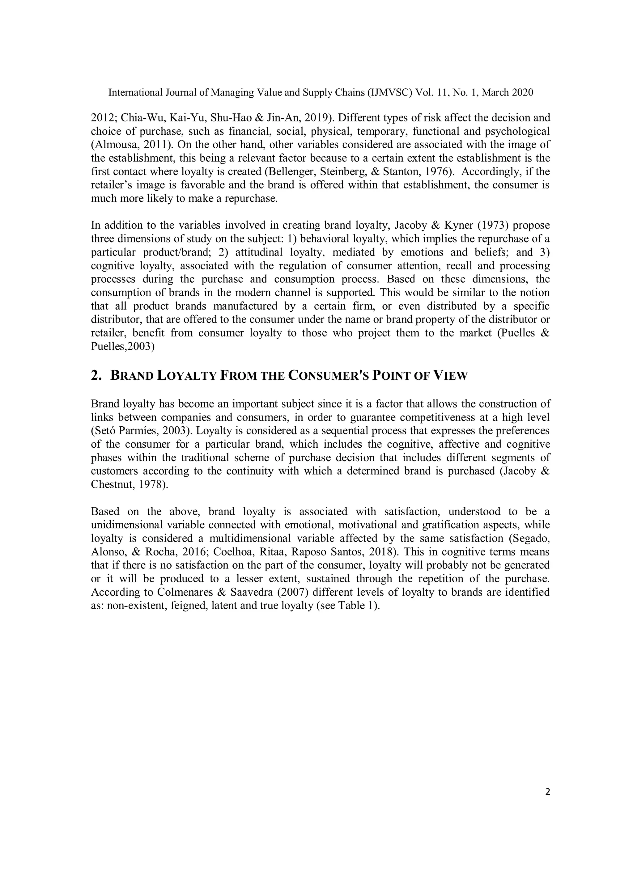 THE VALUE OF LOYALTY: UNDERSTANDING BRAND LOYALTY FROM A CONSUMER POINT ...