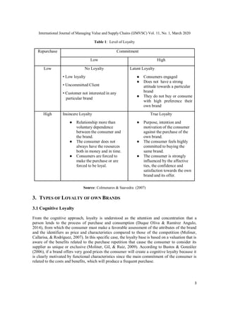 THE VALUE OF LOYALTY: UNDERSTANDING BRAND LOYALTY FROM A CONSUMER POINT ...