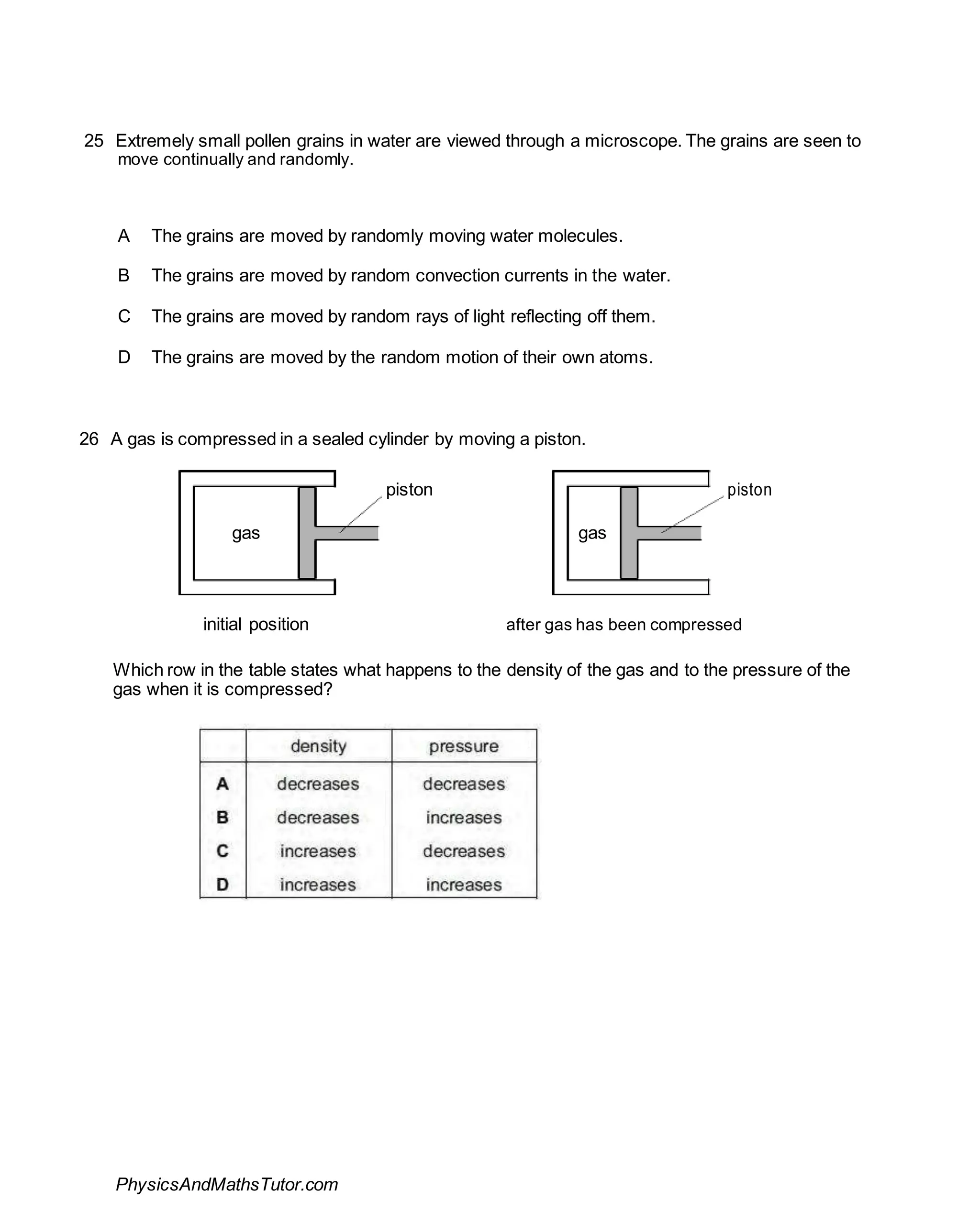 1. simple kinetic molecular model of matter (multiple choice) qp | DOC