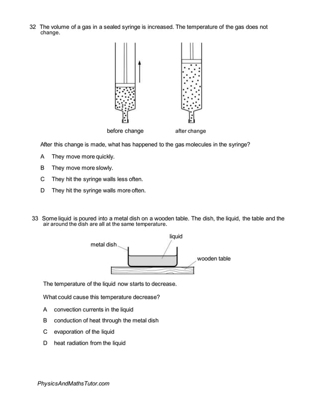 1. simple kinetic molecular model of matter (multiple choice) qp | DOC