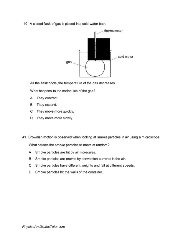 1. simple kinetic molecular model of matter (multiple choice) qp | DOC