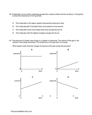 1. simple kinetic molecular model of matter (multiple choice) qp | DOC