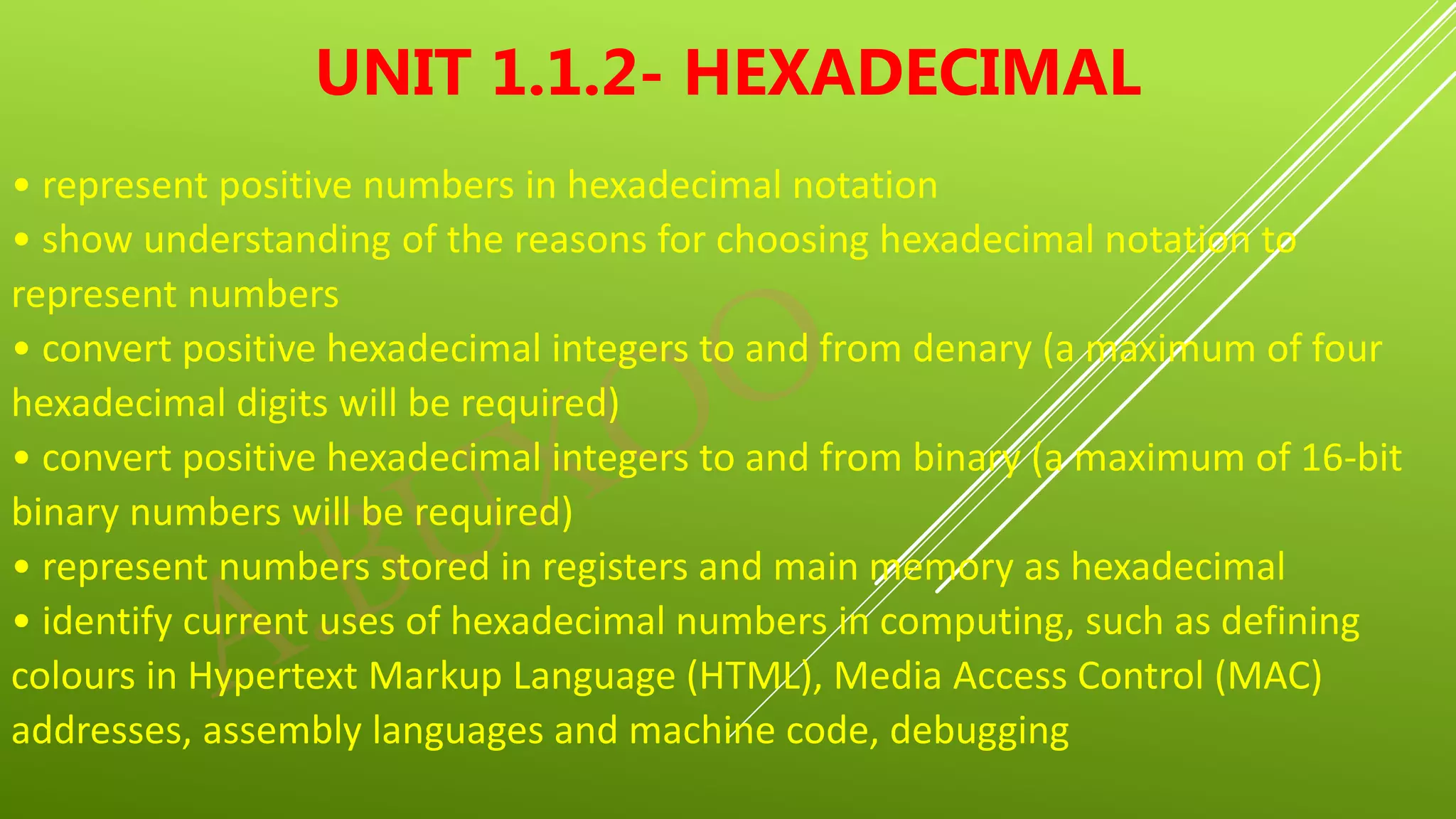 1.1.2 HEXADECIMAL | PPTX
