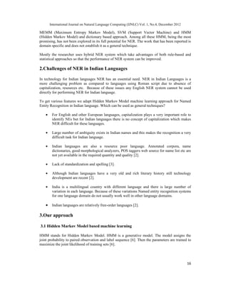 Named Entity Recognition using Hidden Markov Model (HMM) | PDF