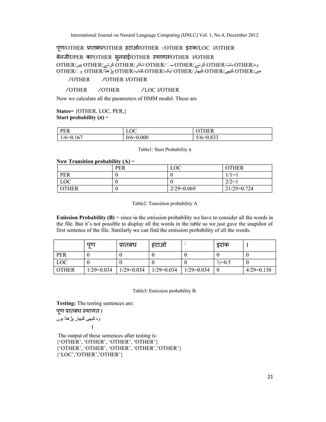 Named Entity Recognition using Hidden Markov Model (HMM) | PDF