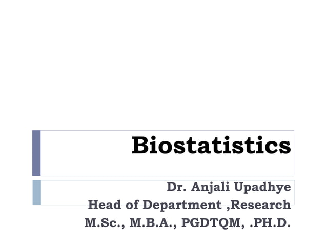 1. Introduction to biostatistics | PDF