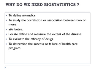 1. Introduction to biostatistics | PDF