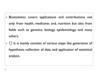 1. Introduction to biostatistics | PDF