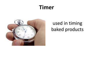 baking tools and equipments | PPTX | Desserts and Baking | Food & Drink