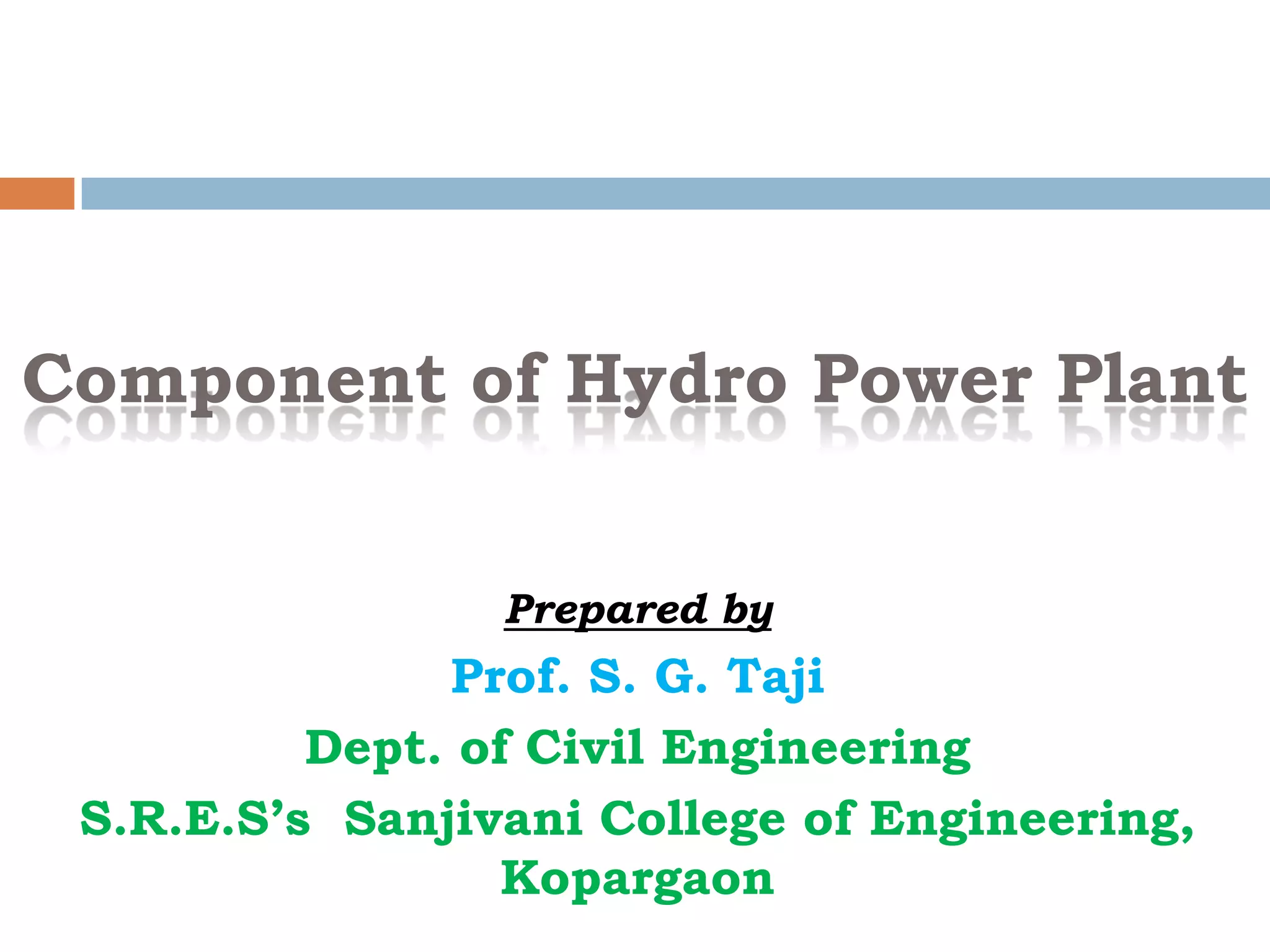 Component of Hydro Power Plant | PDF