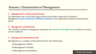 Concept and Features of Management : XII Business Studies | PPTX