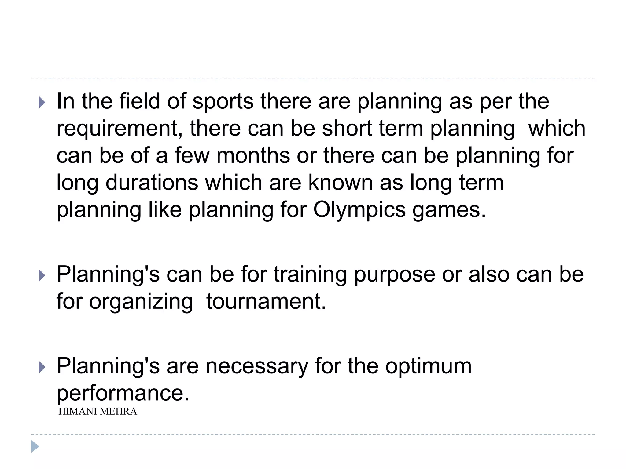 1. planning in sports | PPTX
