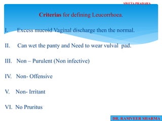 LEUCORRHOEA, Physiological Vaginal Discharge, SHWETA PRADARA ...