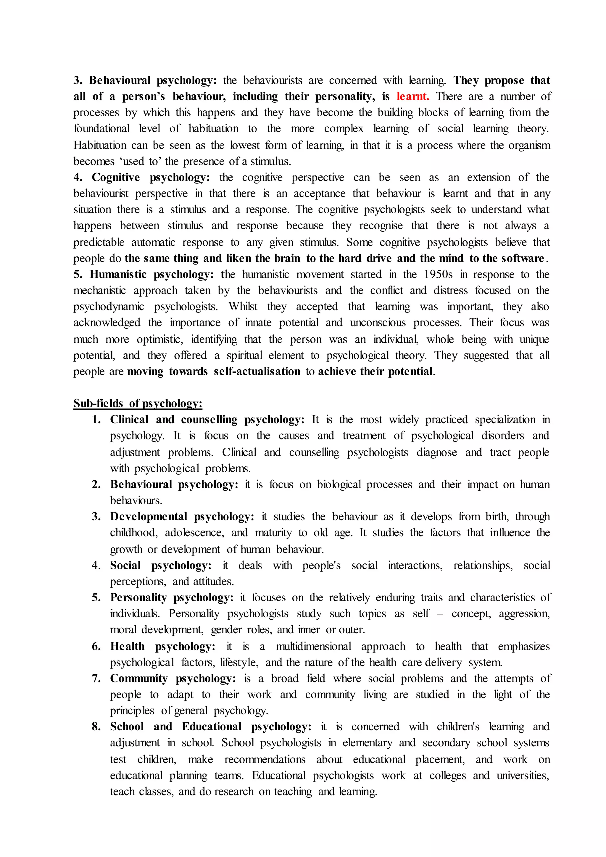 introduction to psychology and health psychology | PDF