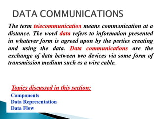 SYBSC IT COMPUTER NETWORKS UNIT I Introduction to Data Communications ...