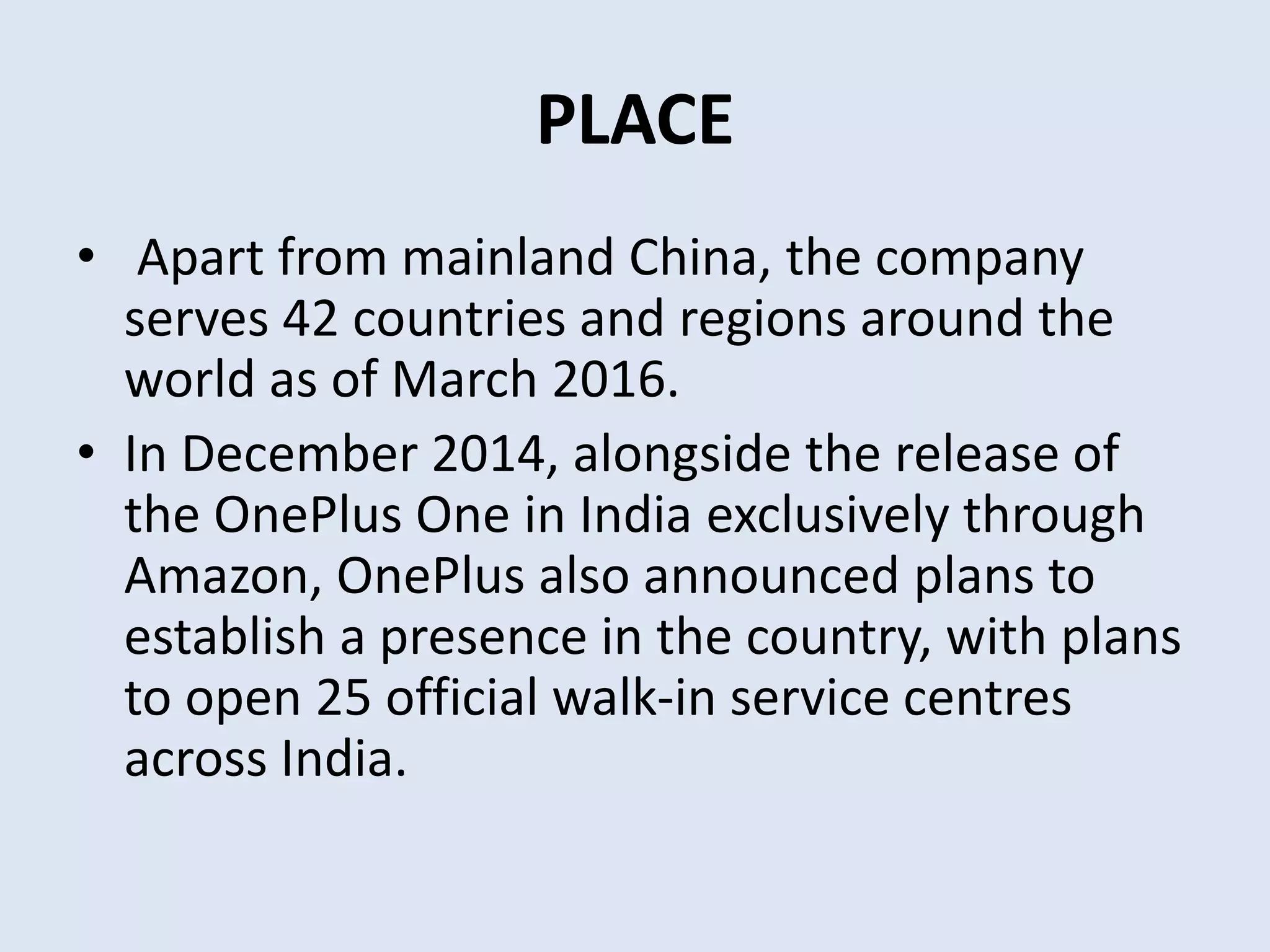 A presentation on OnePlus(2016) | PPTX