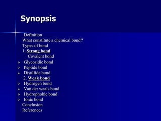 Types of bond by KK Sahu sir | PPT