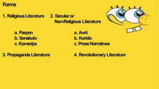 Various dimensions of Philippine literary history from pre- colonial to ...
