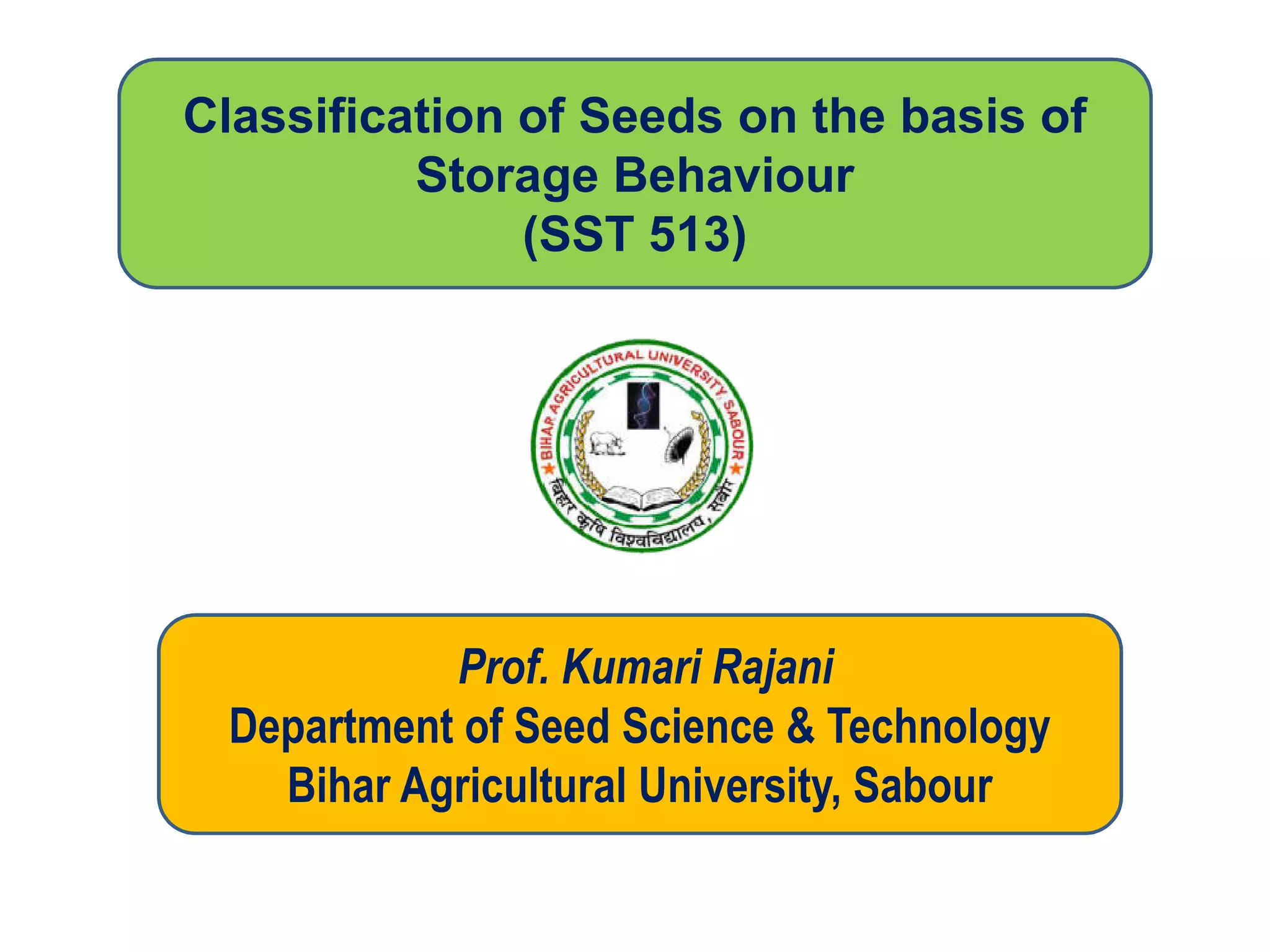 Classification of seeds | PDF