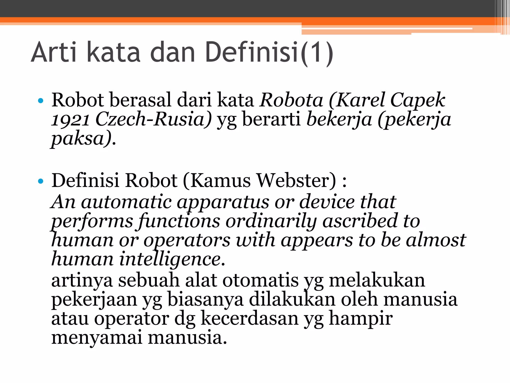 1. pengenalan dasar robotika | PPT