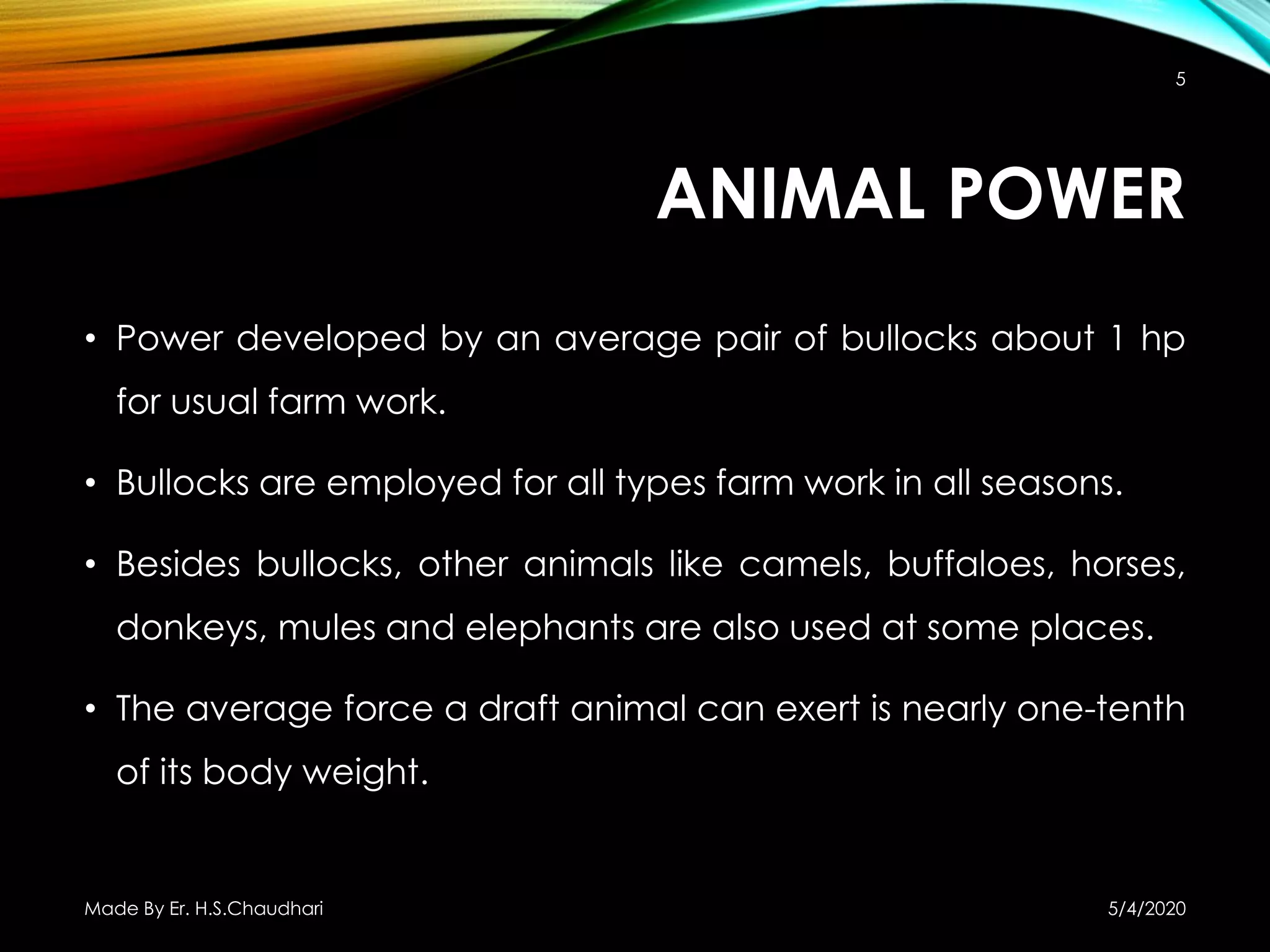 1. farm power in india - By Prof. Hema Gavit. | PDF