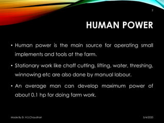 1. farm power in india - By Prof. Hema Gavit. | PDF