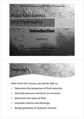 1. fluid mechanic introduction | PDF