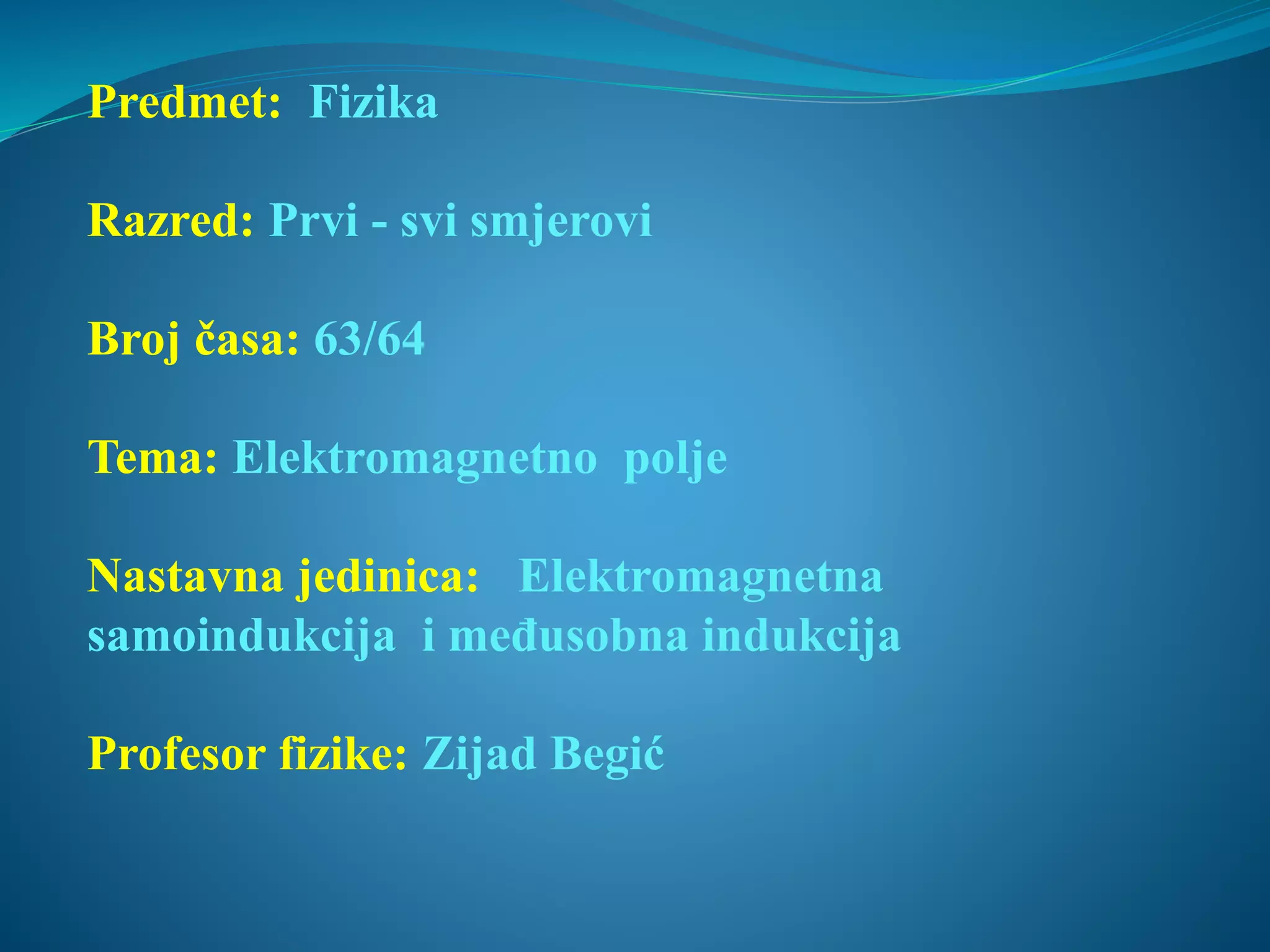 Elektromagnetna samoindukcija | PPTX