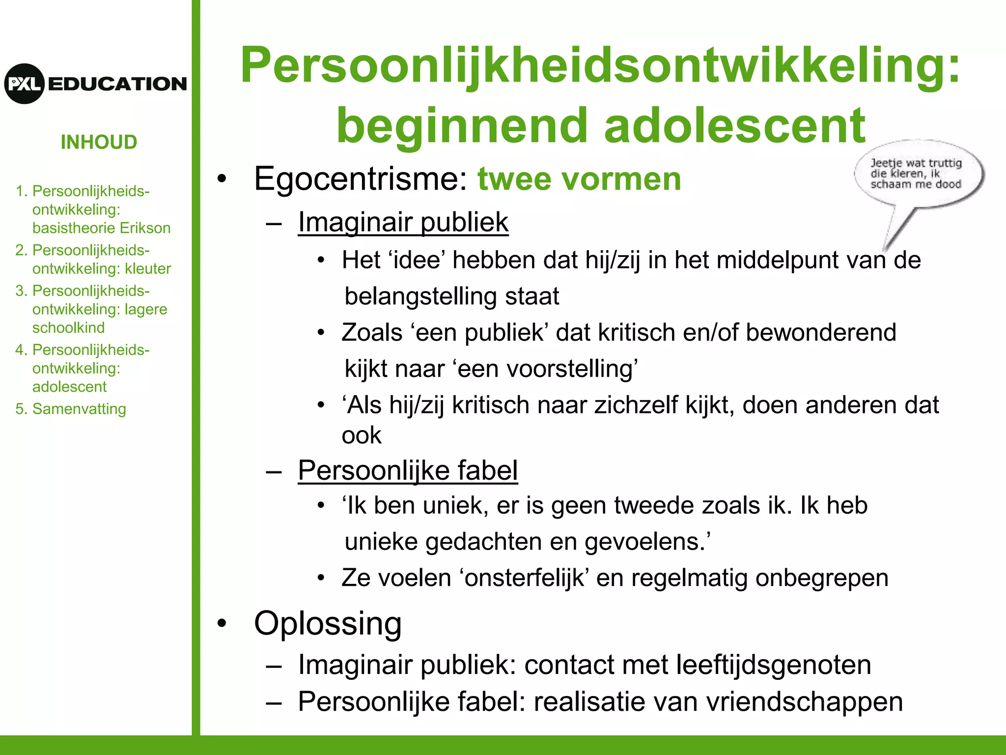 PPT theoretische omkadering (persoonlijkheidsontwikkeling) | PPTX