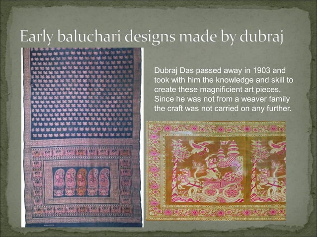PRESENTATION ON BALUCHARI SAREE OF WEST BENGAL | PDF | Needlework ...