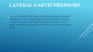 Lateral earth pressure and types | PDF