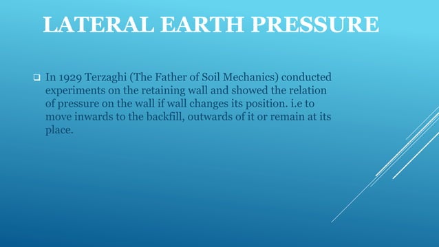 Lateral earth pressure and types | PDF