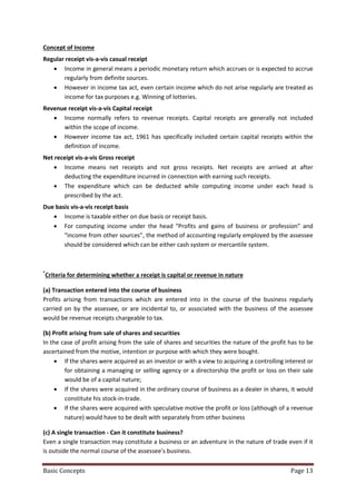 Basic concepts of Income Tax | PDF