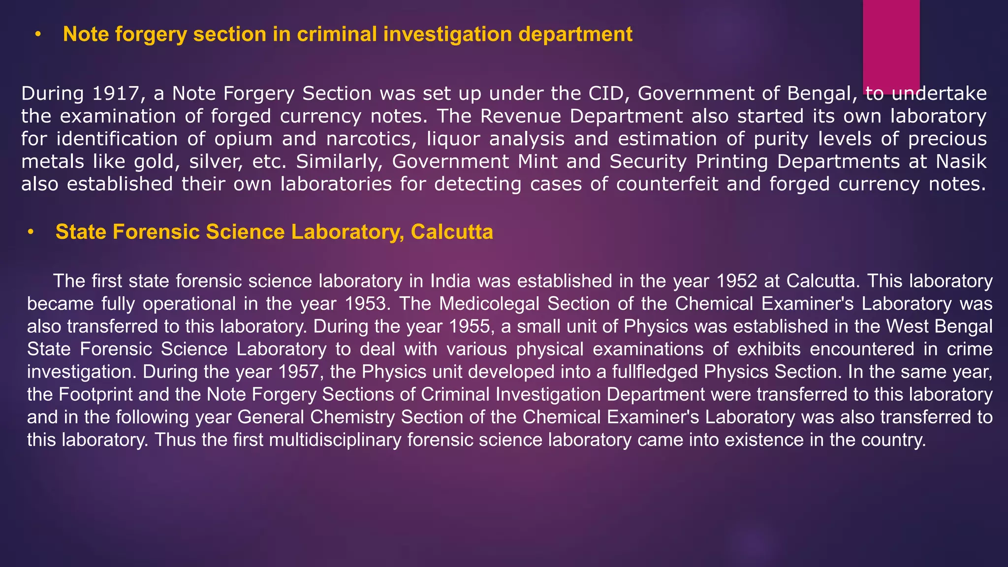 Forensic science laboratories and facilities | PDF