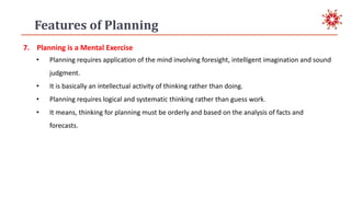Concept and Features of Planning | PPTX