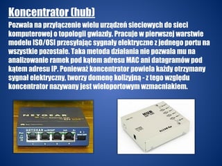 Rodzaje materiałów i urządzeń do budowy sieci komputerowej | PDF