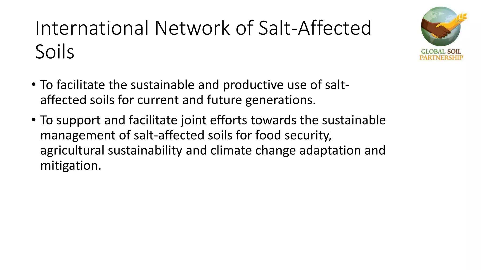 International Network on Salt-Affected Soils (INSAS) and salinity ...