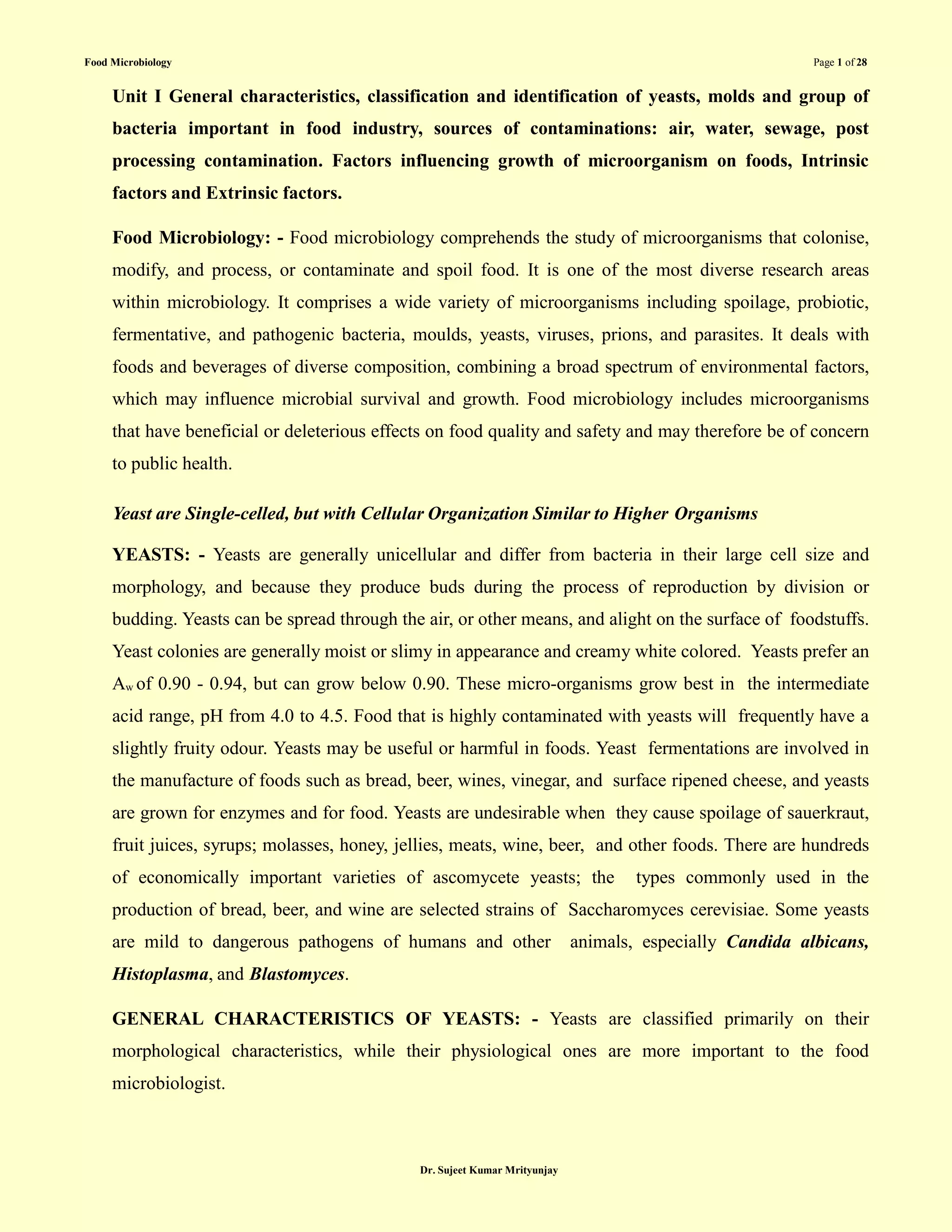 General characteristics, classification and identification of yeasts ...