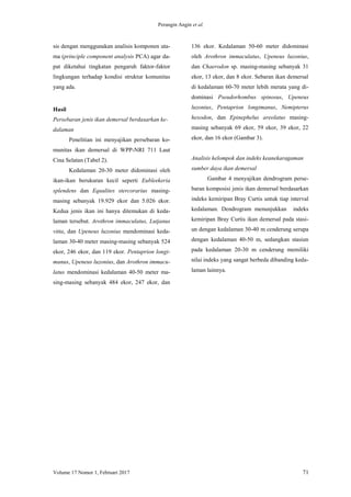 Struktur komunitas sumber daya ikan demersal berdasarkan kedalaman perairan di Laut Cina Selatan ...