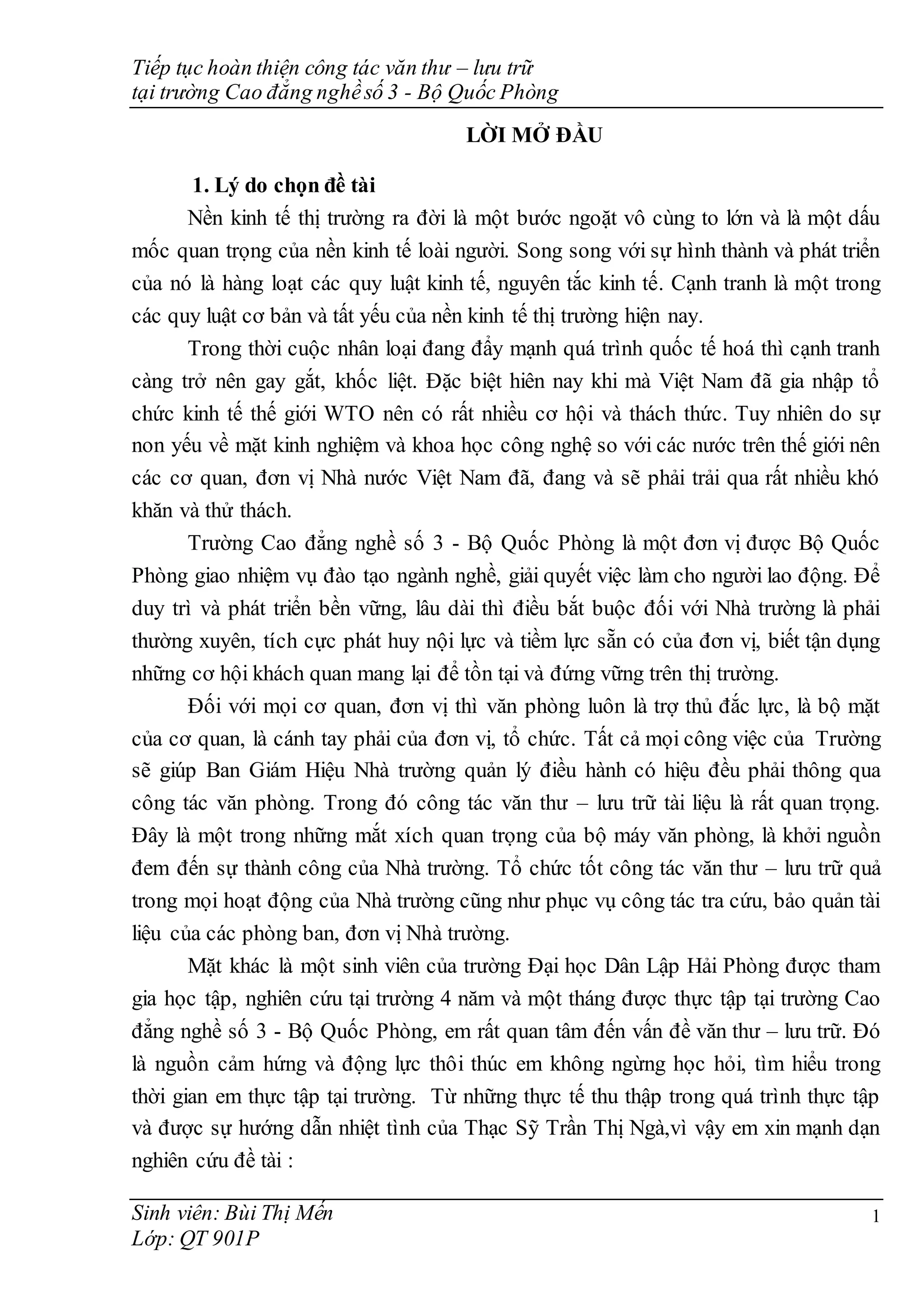 Đề Tài Hoàn Thiện Công Tác Văn Thư Lưu Trữ Tại Trường Cao đẳng Nghề Pdf