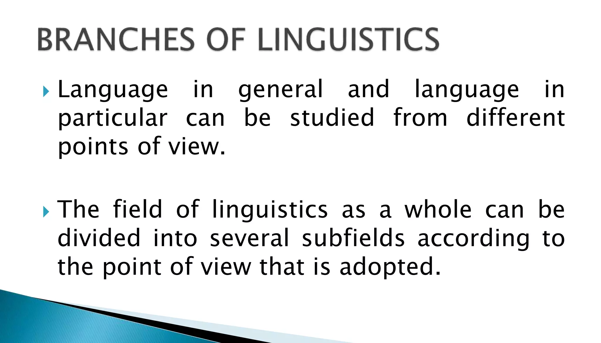 Linguistics and its classification | PPTX | Science