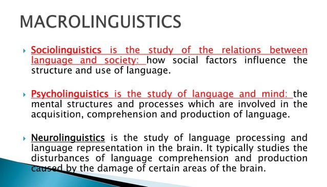 Linguistics and its classification | PPTX | Science