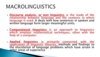 Linguistics and its classification | PPTX | Science