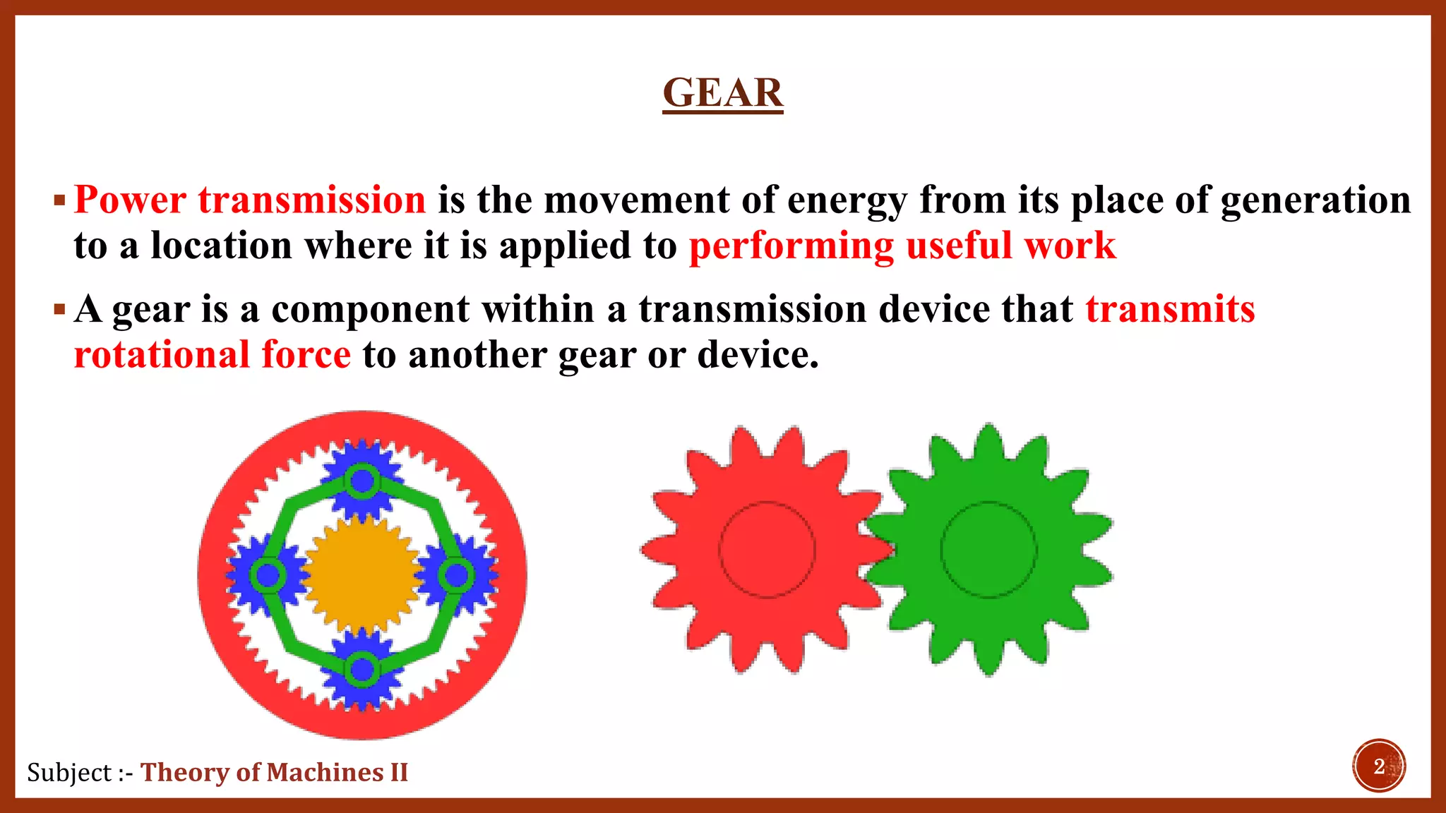 1.1 introduction of gear | PPTX